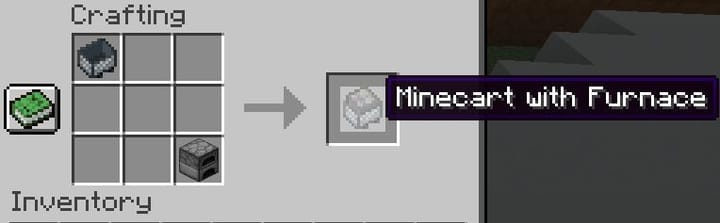 Minecart with Furnace‌ in Minecraft