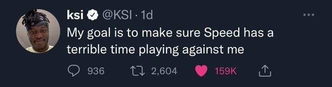 KSI reacts to IShowSpeed standing over him