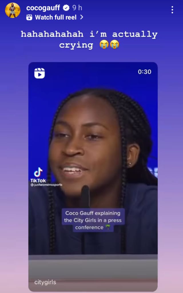"Haha, I'm actually crying" - Coco Gauff after City Girls post a video ...