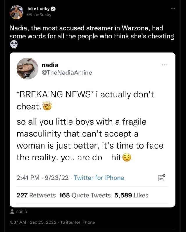 "You are dogs**t" - Call of Duty: Warzone streamer Nadia hits back at ...
