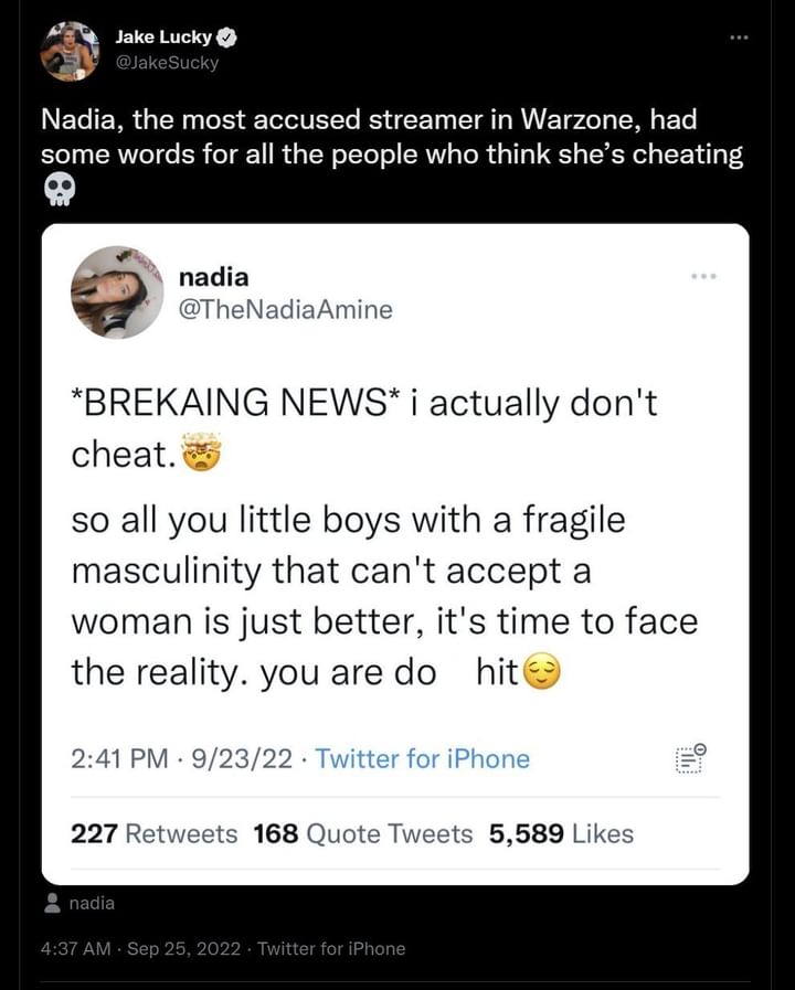 "You are dogs**t" - Call of Duty: Warzone streamer Nadia hits back at ...