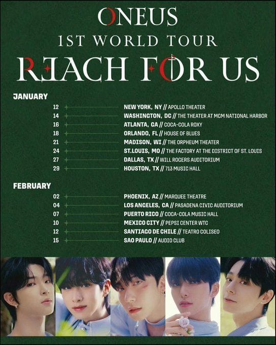 Fans confused as ONEUS World Tour 2023 US dates poster deleted after ...