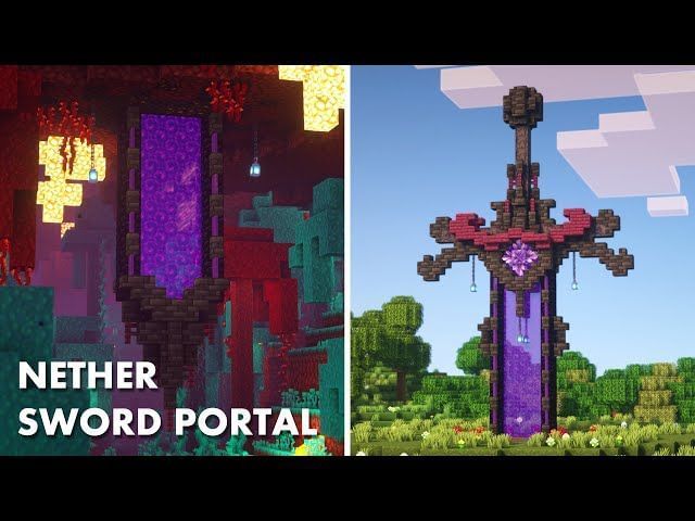 How to make a Nether portal sword in Minecraft