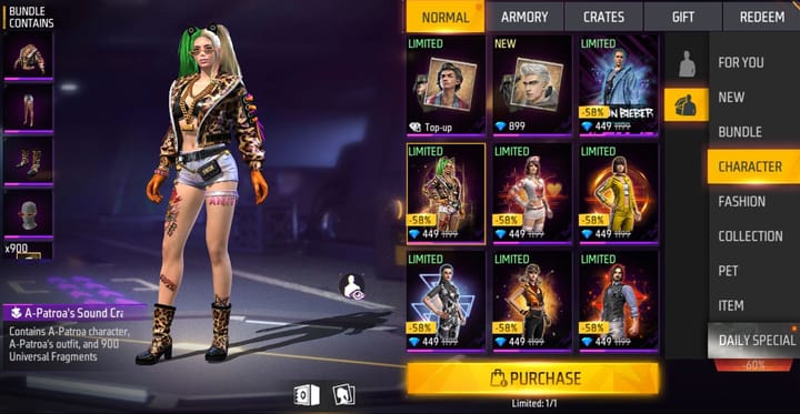 How to get Free Fire MAX Character Deluxe Bundle at discounted rates
