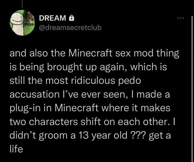 "It's sad to see the trend": Dream responds to grooming accusations on ...