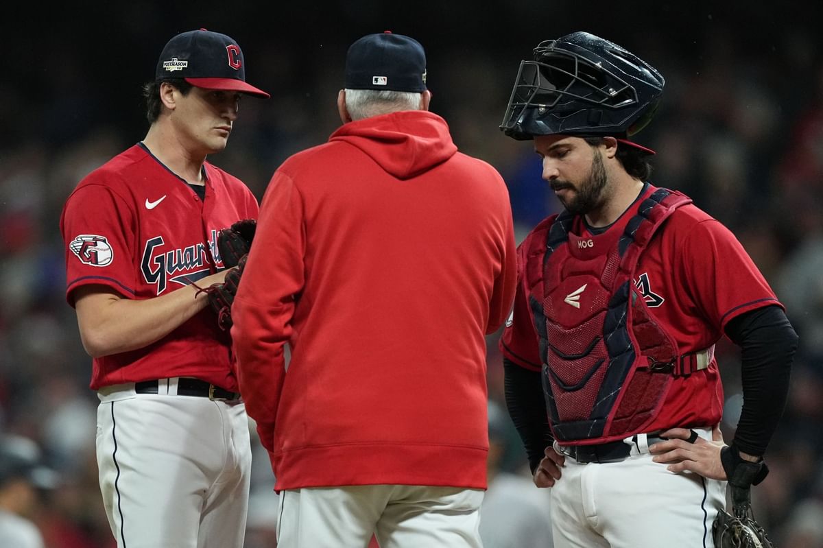 WATCH: Cleveland Guardians first baseman Josh Naylor brings out rock ...