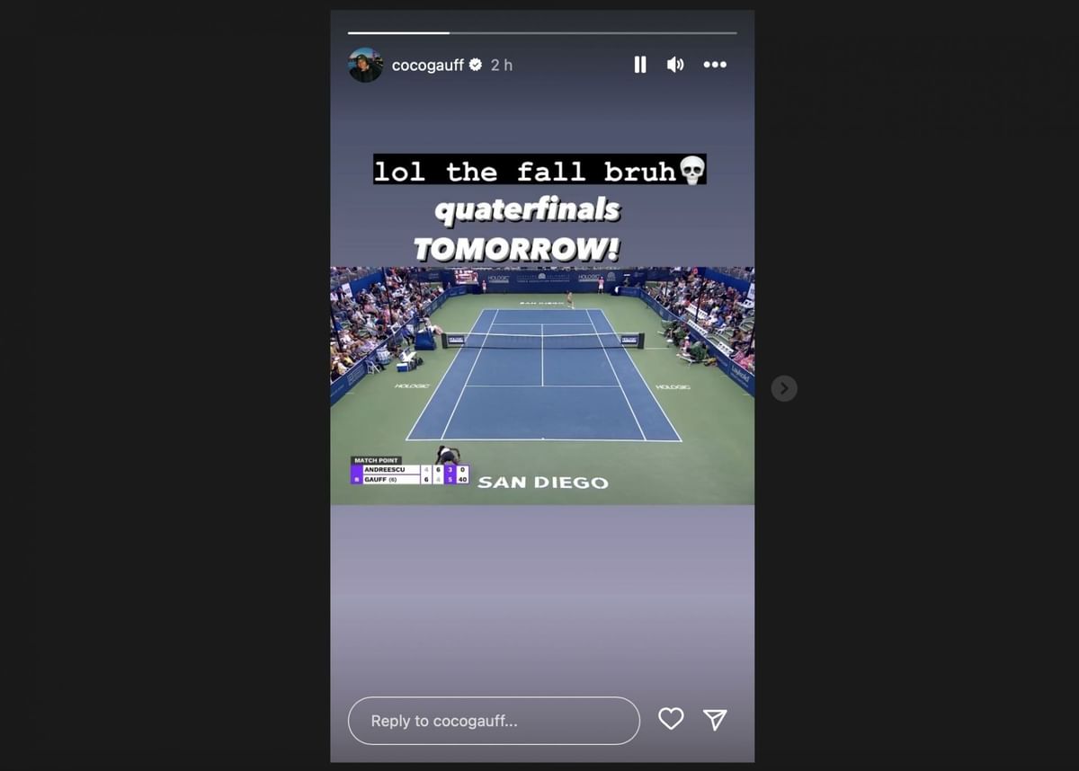 "Lol the fall bruh" - Coco Gauff reacts to her fall during San Diego ...