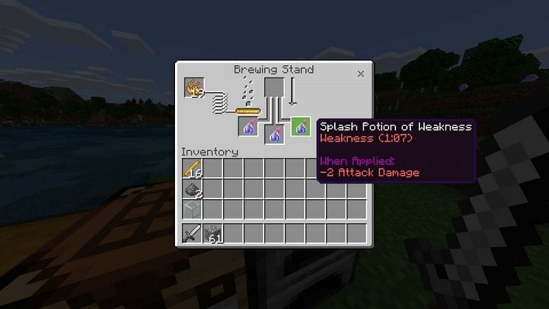 How to make a Splash Potion of Weakness in Minecraft?