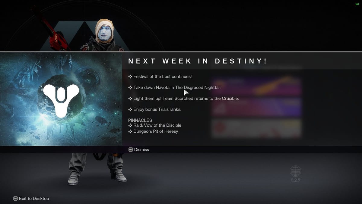 Destiny 2 server maintenance and downtime for all major regions (October 25)