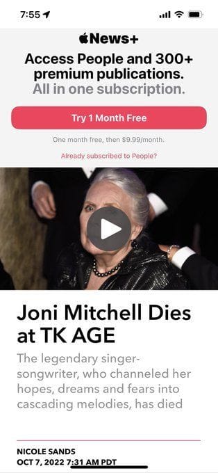 Is Joni Mitchell still alive? TK meaning explained as death news sparks ...