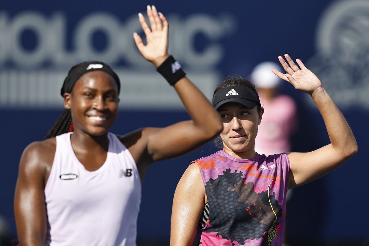 Ecstatic Coco Gauff celebrates her doubles partner Jessica Pegula’s ...