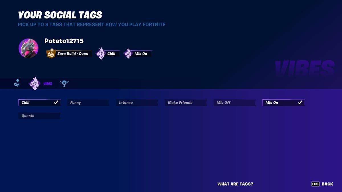 All Fortnite Social Tags as of Chapter 3 Season 4