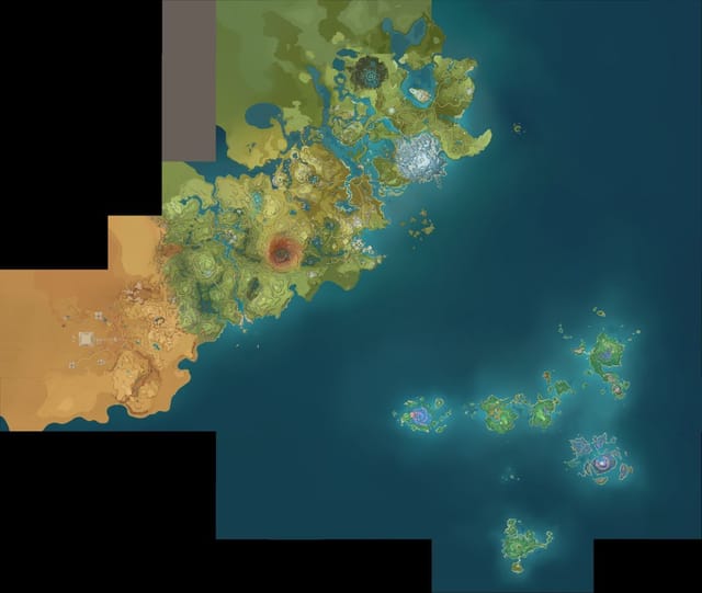 Leaked Genshin Impact Closed Beta map shows early-stage of all 7 nations
