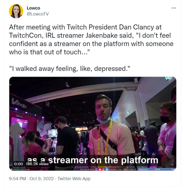 JakenBake shares his experience after meeting Twitch president