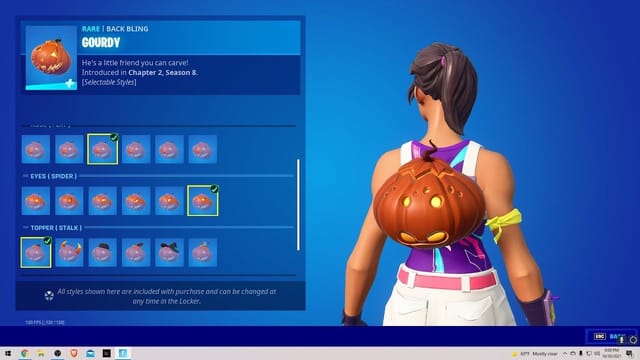 One Fortnite back bling comes with over 700 different variations