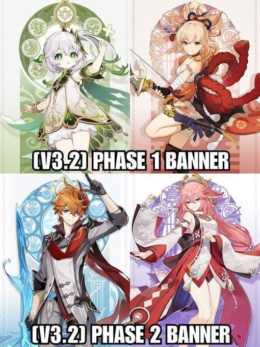 Genshin Impact 3.2 banners: Nahida, rerun characters and Weapon leaks