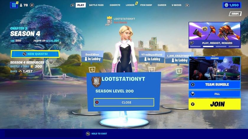 How to reach Level 200 quickly in Fortnite Chapter 3 Season 4