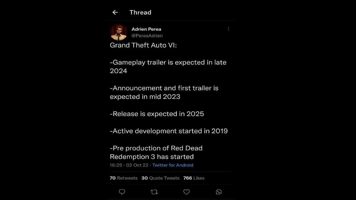 Popular insider predicts GTA 6 reveal and release timelines