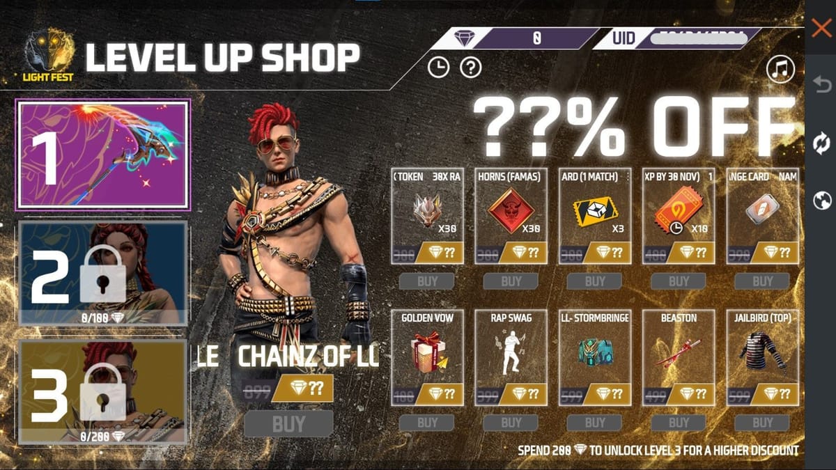 5 best items to get from Free Fire MAX Level Up Shop
