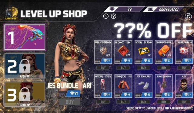 Free Fire MAX Level Up Shop: How to get Chainz of Lux Bundle and other rewards for cheap