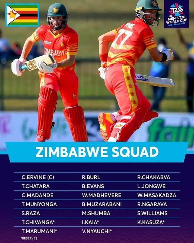 T20 World Cup 2022 Zimbabwe Squad - Full Players List