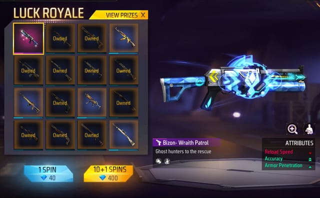 Free Fire MAX releases Wraith Patrol Bizon in Weapon Royale