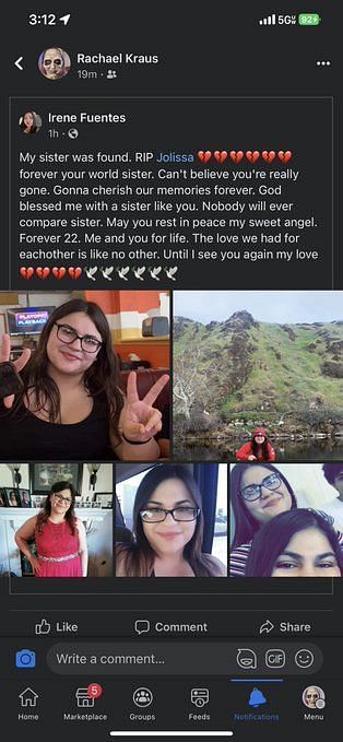 Where Were Jolissa Fuentes Remains Found Officials Discover Body Of
