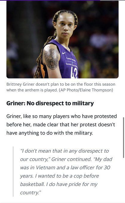 Brittney Griner's protests in 2020 led to backlash Brittney Griner's protests in 2020 led to backlash