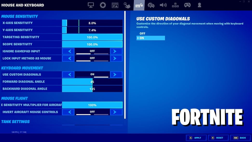 Fortnite Custom diagonal keyboard movement explained: How it works ...