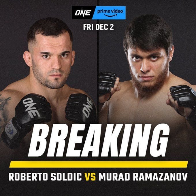 Roberto Soldic first ONE Championship fight was announced against Murad ...
