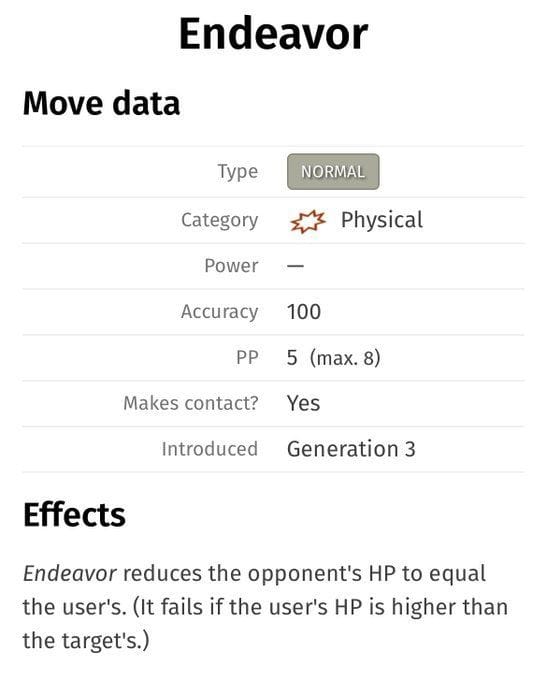 5 best Pokemon who can learn Endeavor