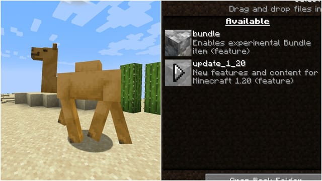 How to toggle new Minecraft 1.20 update features in 22w42a snapshot?