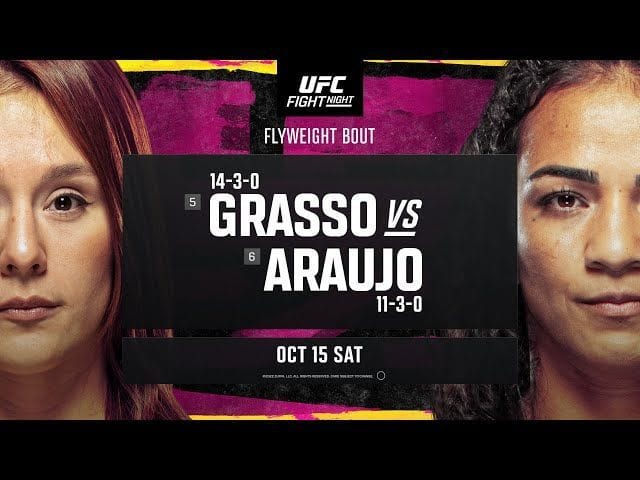 UFC Tonight: Fight Night: Grasso vs. Araujo - US, Canada, UK, Australia ...