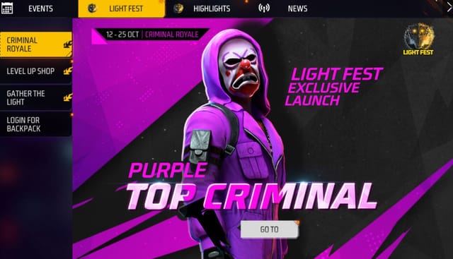 Purple Top Criminal Bundle in Free Fire MAX: How to get, event duration ...
