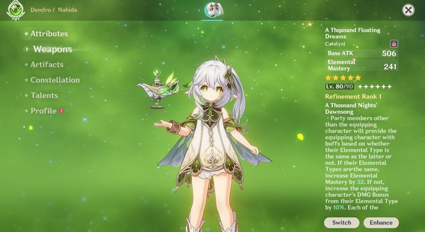 Genshin Impact Nahida build: Best artifacts, weapons, and F2P builds