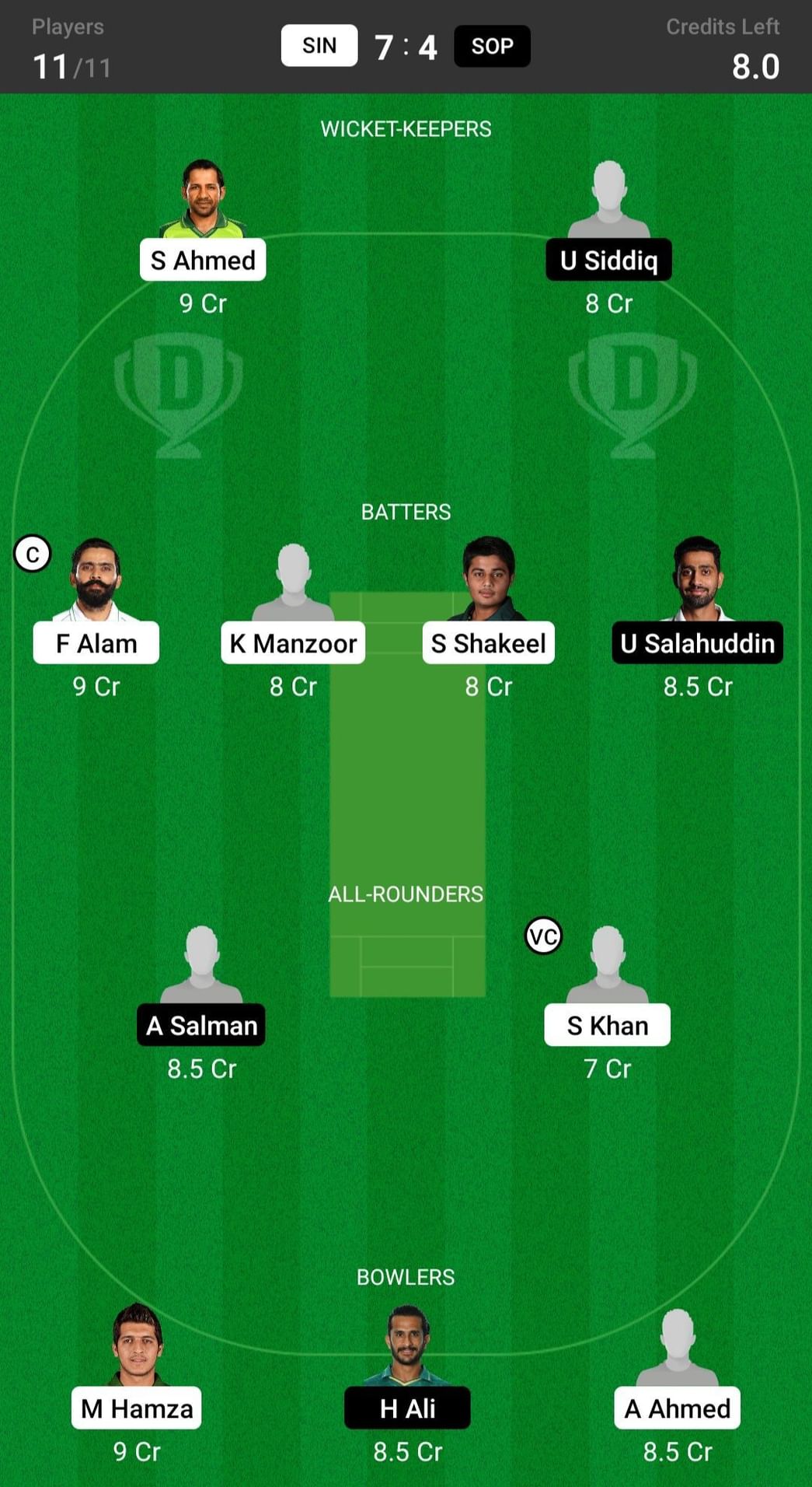 SIN vs SOP Dream11 Prediction: Fantasy Cricket Tips, Today's Playing 11 ...