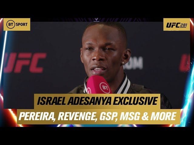 Watch: Molly McCann gifts Israel Adesanya Everton jersey autographed by ...
