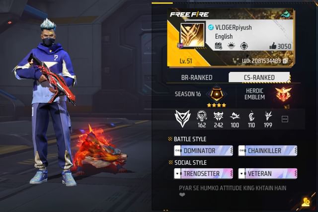 What is Piyush Joshi Gaming’s Free Fire ID? Stats, K/D ratio, headshot ...