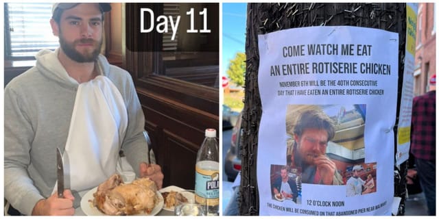 What did 'The Philadelphia Chicken Man' do? Alexander Tominsky eats 40 ...