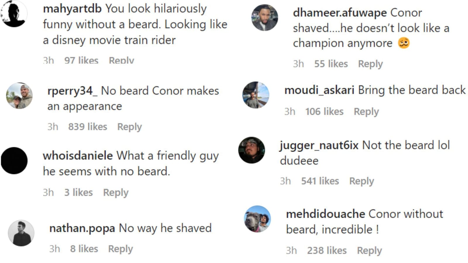 Fans show hilarious creativity as Conor McGregor posts clean-shaved ...