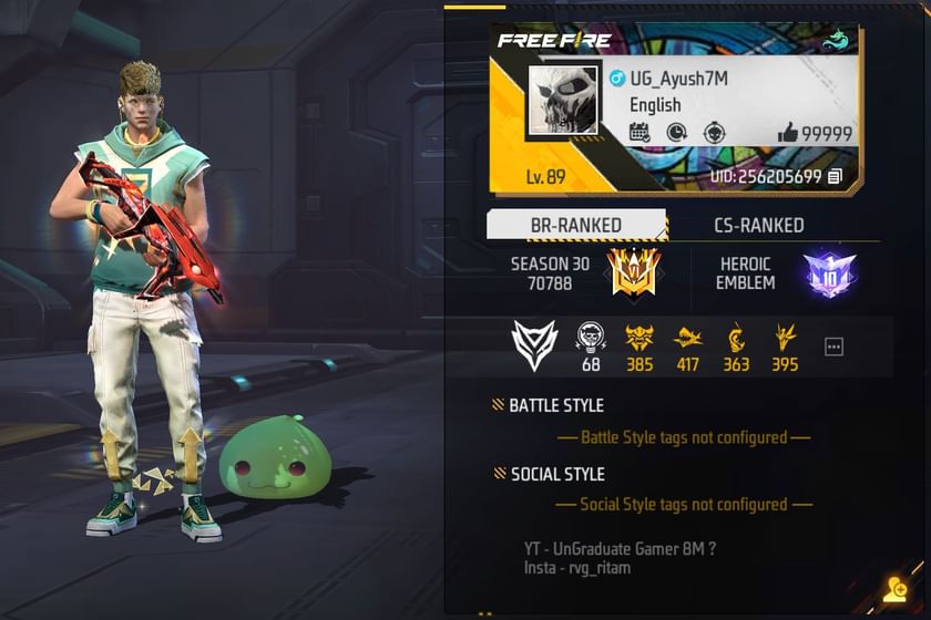What is UnGraduate Gamer’s Free Fire MAX ID? Stats, headshots, K/D ...