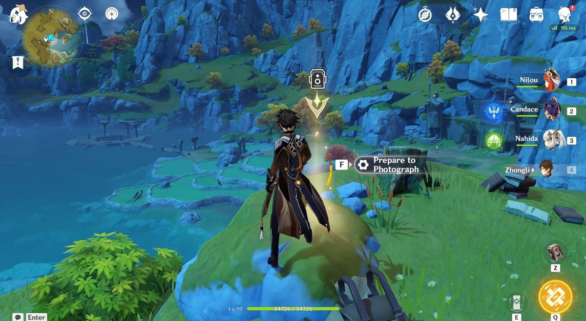 Genshin Impact Shadow over Luhua Pool photography target and location