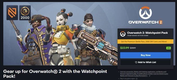Overwatch 2 Watchpoint Pack: Discounted price, skins included, how to ...