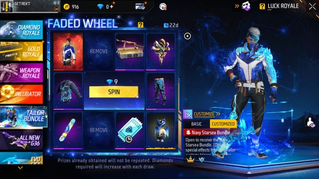 New Free Fire MAX Faded Wheel: FFWS Legendary Tailor bundle and other ...