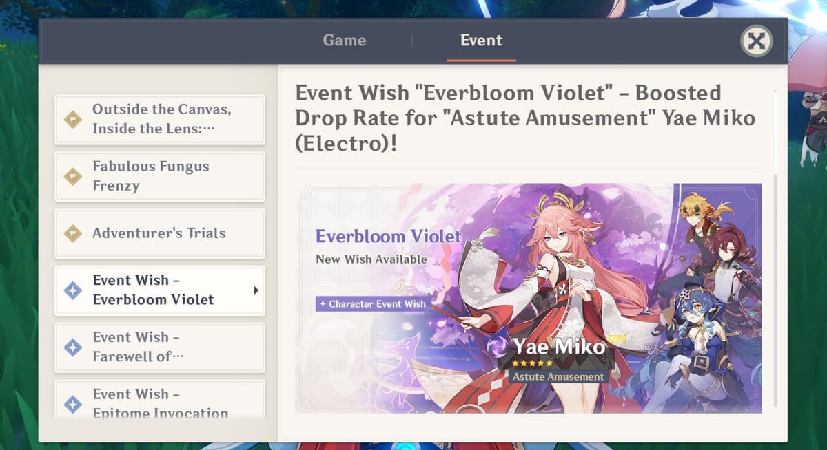 Genshin Impact weapons banner for Childe & Yae Miko: Kagura's verity ...