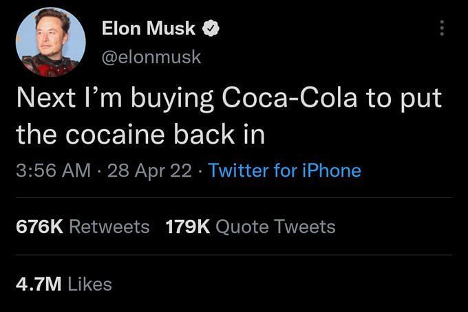 Unhinged Behavior” Elon Musk Trolled Over Caffeine Free Diet Coke Tweet