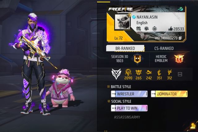 What is NayanAsin’s (Assassins Army) Free Fire ID? Stats, guild, rank ...