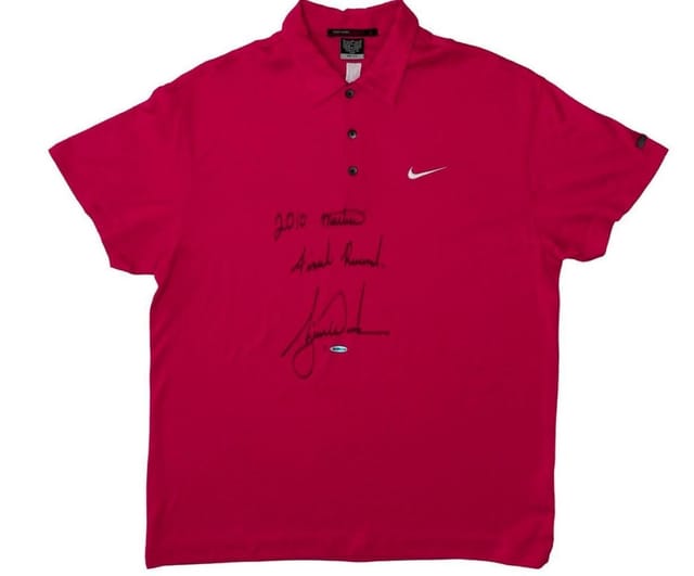 Tiger Woods' Sunday red shirt from historic Masters put up for auction ...