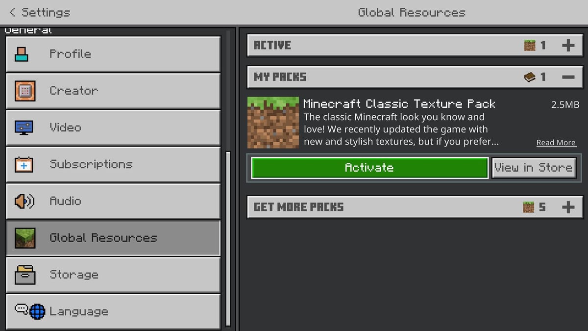 How to get Classic texture pack for Minecraft