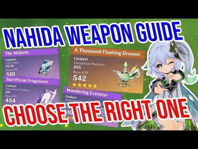 Best weapons for Nahida in Genshin Impact: F2P and 5-star options